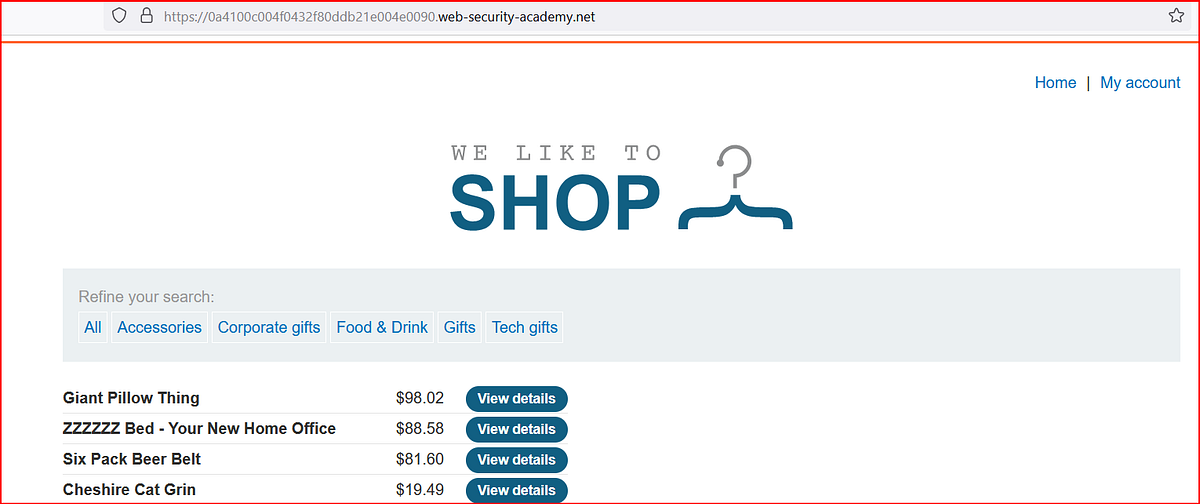 PortSwigger Web Security Academy Labs — SQL Injection Practitioner ...