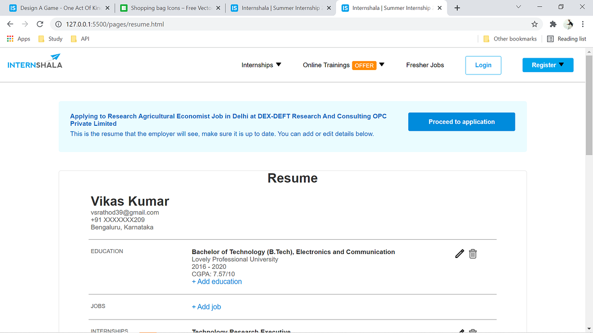 Internshala Clone:. This is the brief description of our… | by Rahul Agarwal | Medium