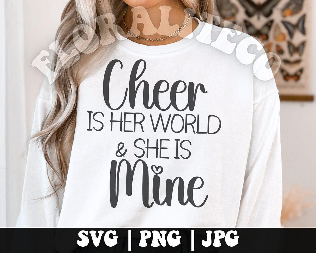 cheer mom svg, cheer is her world and she is mine svg, Cheerleader svg ...