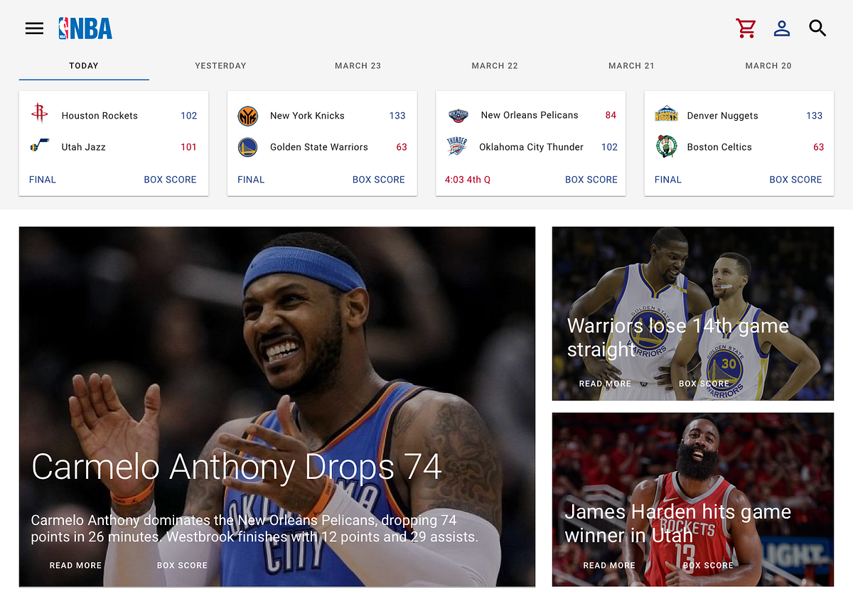 Cleaning Up The NBA Homepage. We’ve come a long way in the world of ...