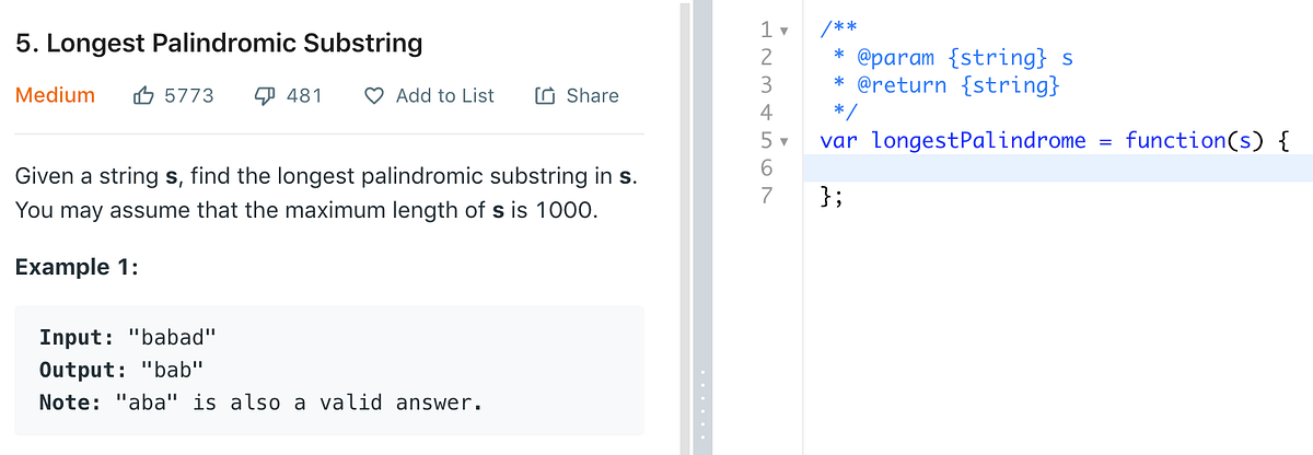 JS 的演算法養成之路 | Longest Palindromic Substring | by 神Q超人 | Starbugs Weekly 星巴哥技術專欄 | Medium