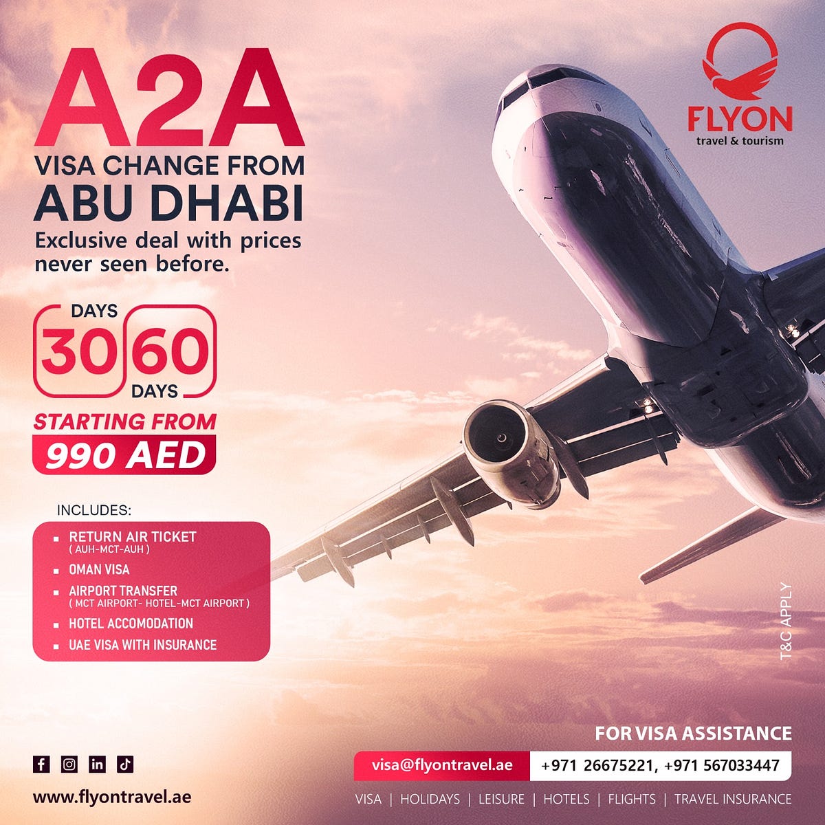 A2A Visa Change in Abu Dhabi - FlyOn Travel & Tourism L.L.C. - Medium
