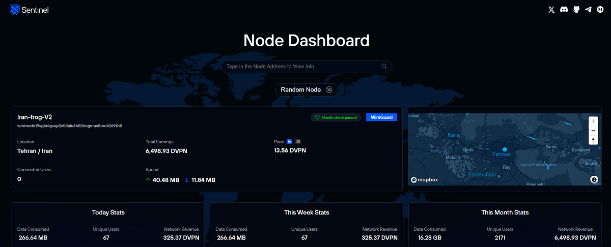 The Sentinel Node Dashboard is now live! nodes.sentinel.co | by Sentinel | Sentinel | Medium