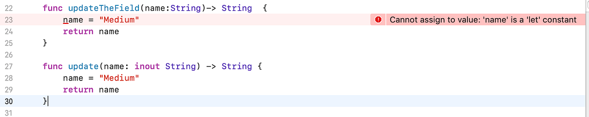 “inout” keyword in Swift. What is inout? | by Siddani Venkatesh | Medium
