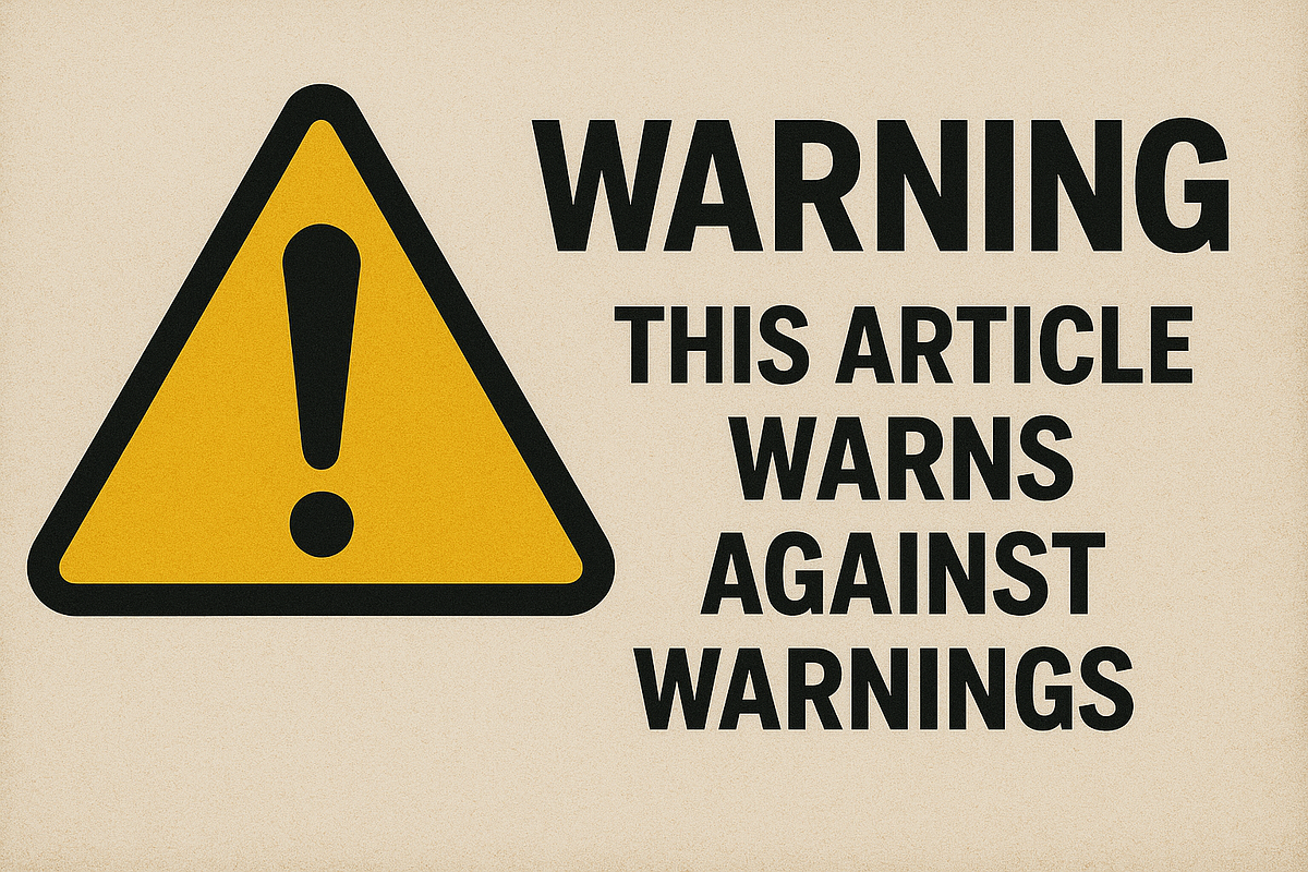 Warning — This Article Warns Against Warnings | by David D'Alessandro ...