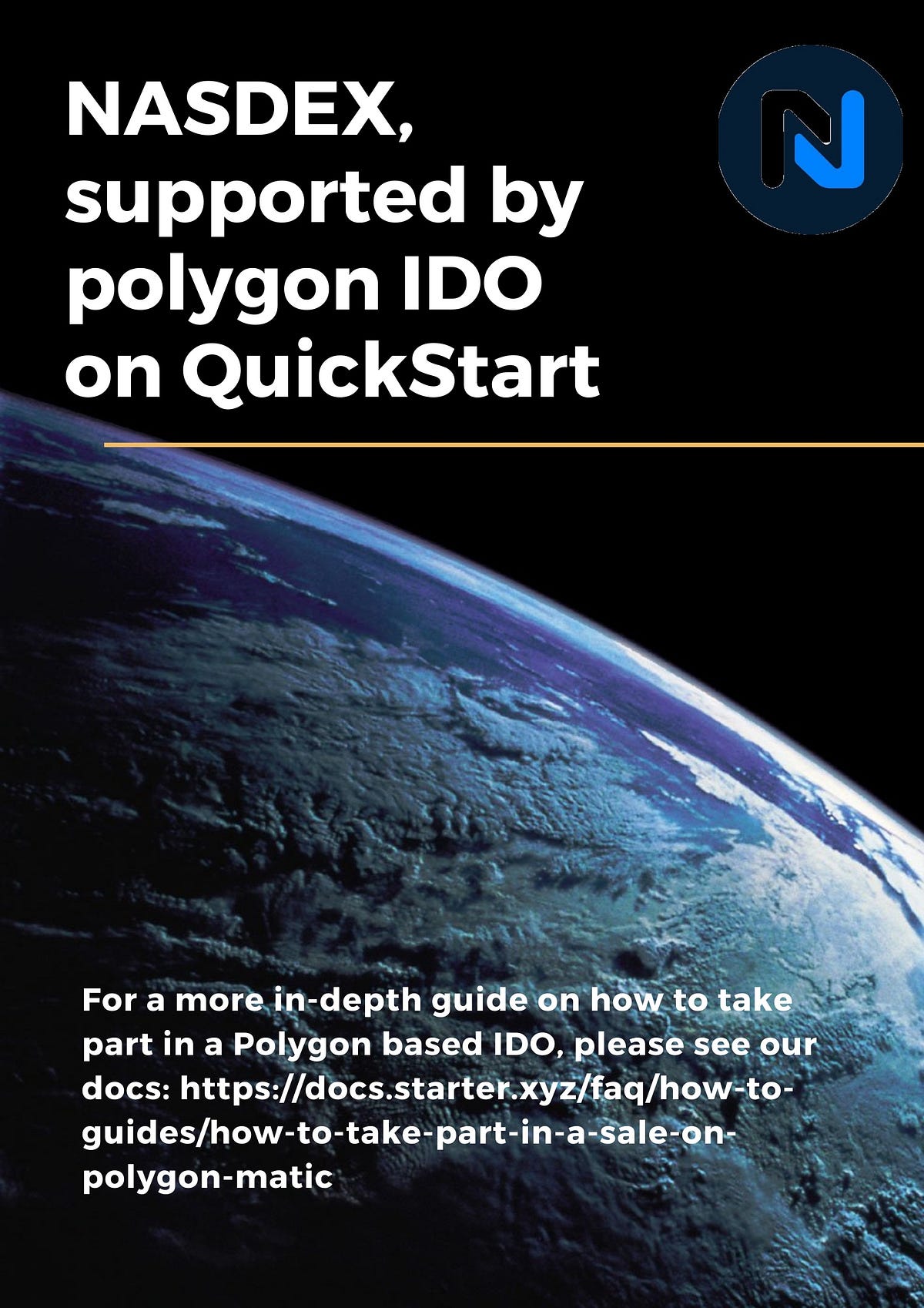 The next IDO to arrive exclusively on QuickStart, the premier launchpad on Polygon, is NASDEX ...