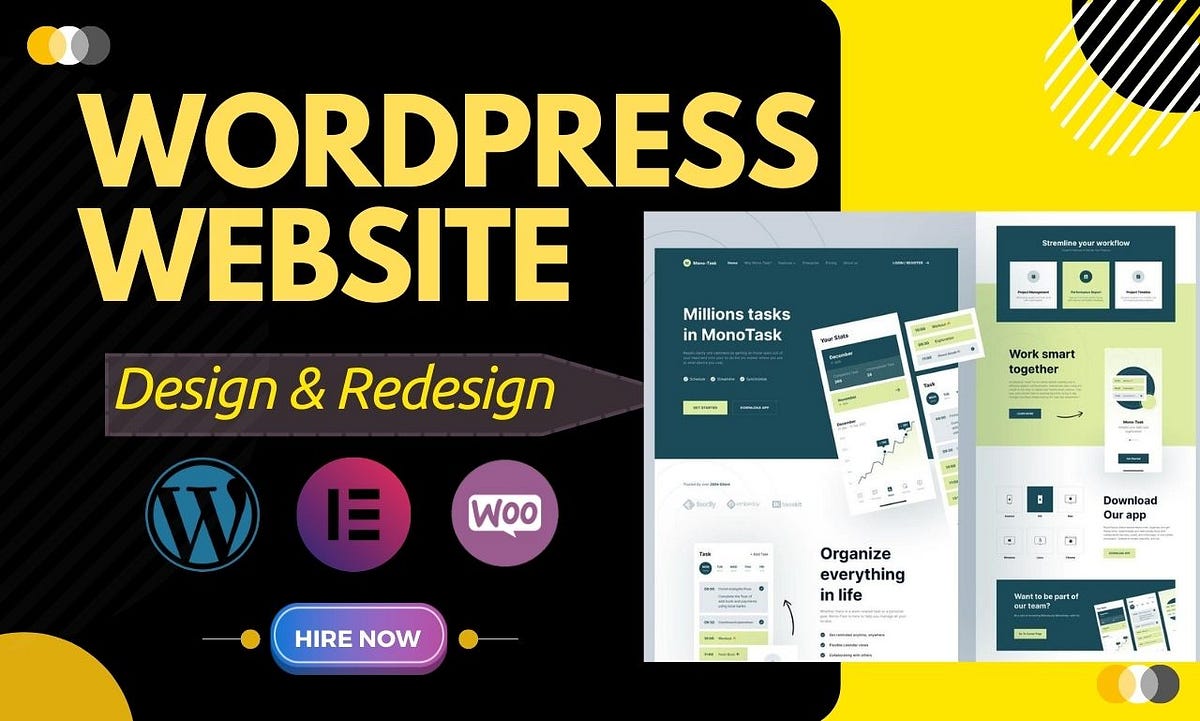 I will create a professional and responsive WordPress website design ...
