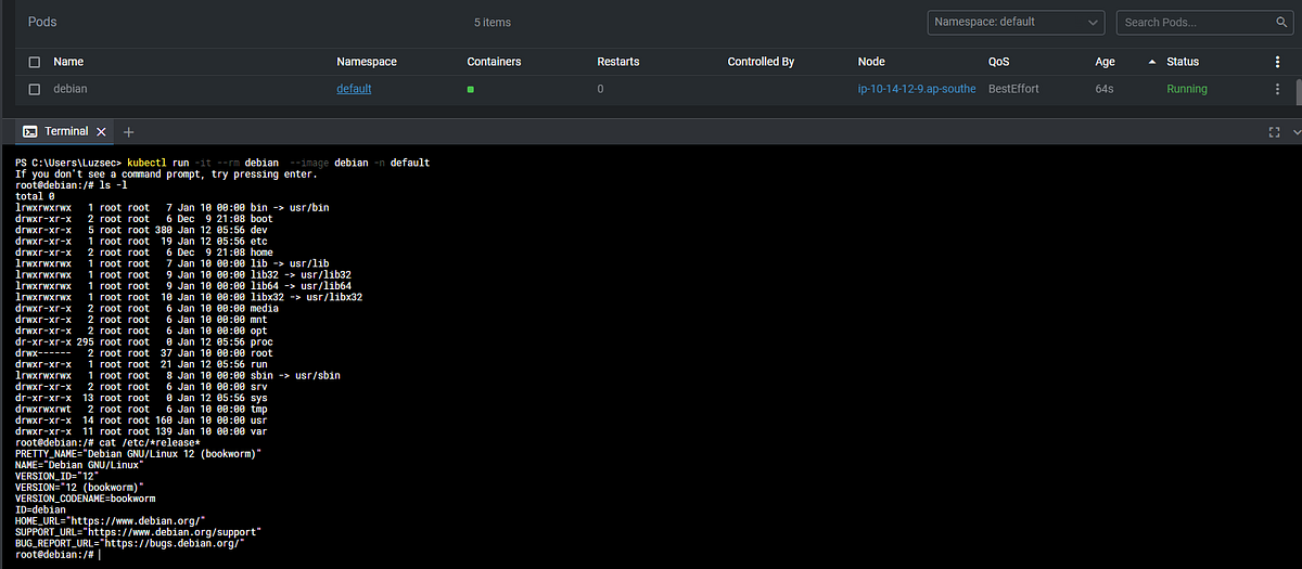 kubectl for create pod and start terminal - AbyssWalker - Medium