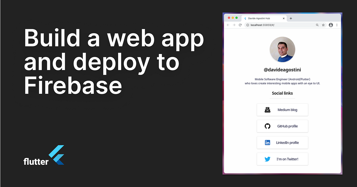 Build a web app with Flutter and deploy it to Firebase hosting | by Davide Agostini | Level Up ...