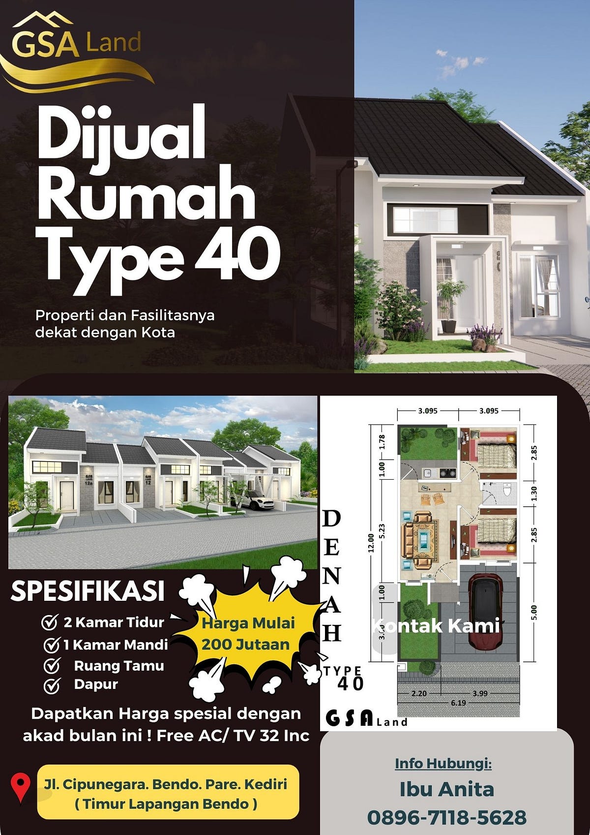 HUNIAN ASRI, 0896–7118–5628 Rumah diJual di GSA Land Pare Kediri | by ...