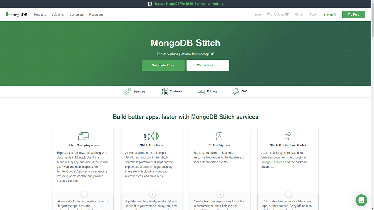 MongoDB Stitch +AWS queue. What is MongoDB stitch ? | by Sudhanva MG | Medium