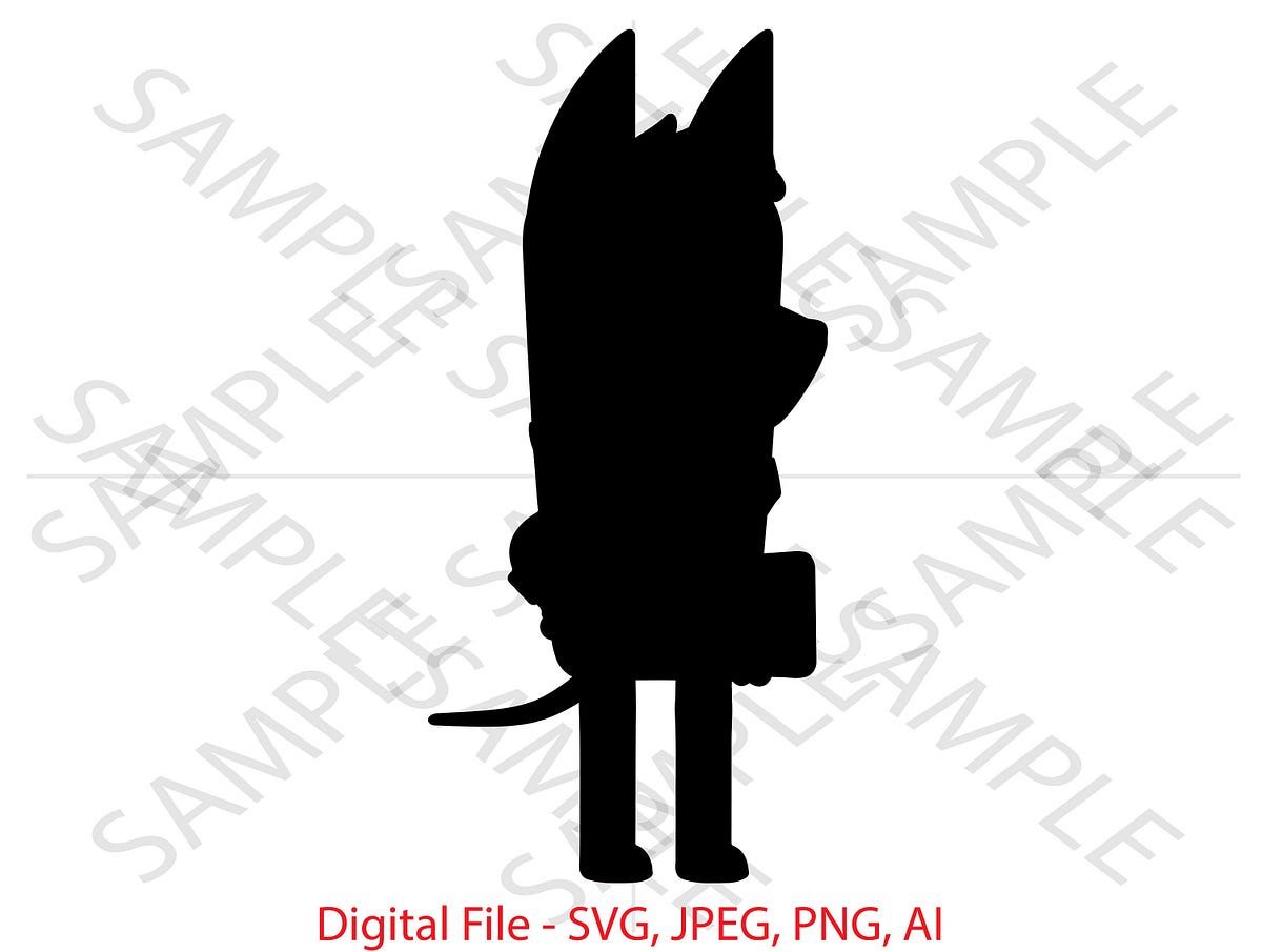 Bucky Silhouette, Bucky Bluey Realtor, Bluey, Bluey SVG, Bucky Bluey ...