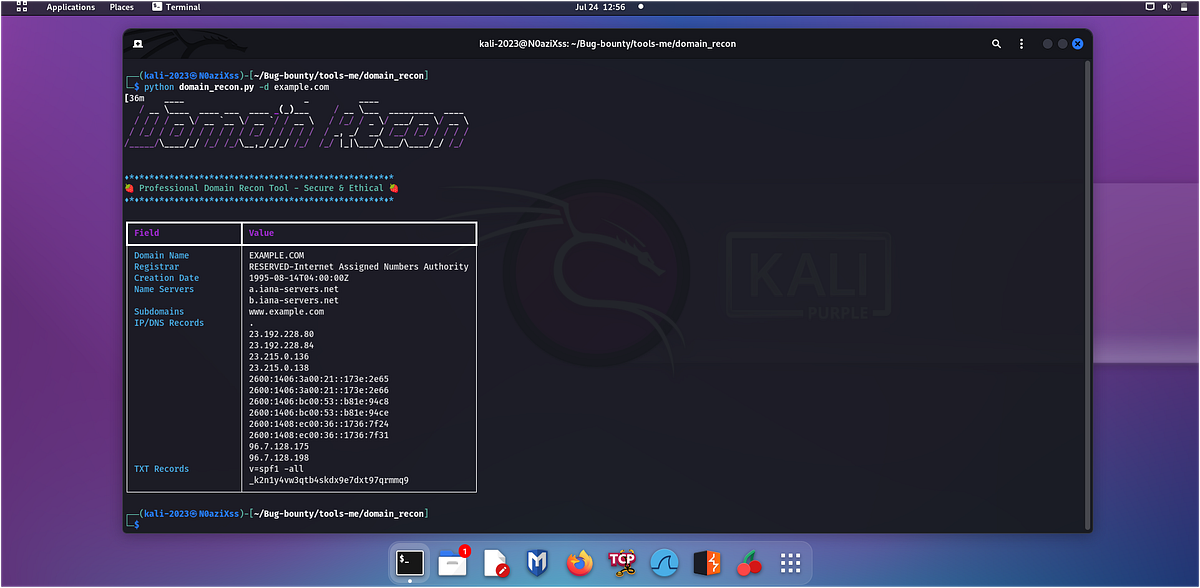 N0aziXss Domain Recon v3.1: The Next Generation of WHOIS Intelligence | by N0aziXss | Jul, 2025 ...