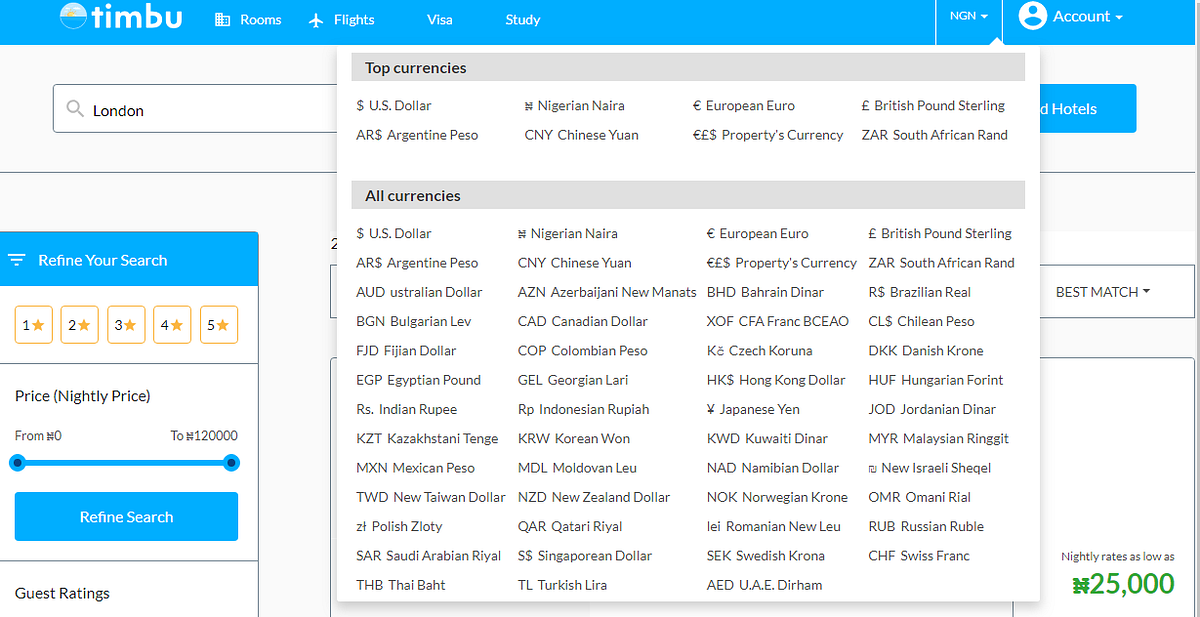 All Currency on NGN drop-down menu | by Magni Hans | Medium