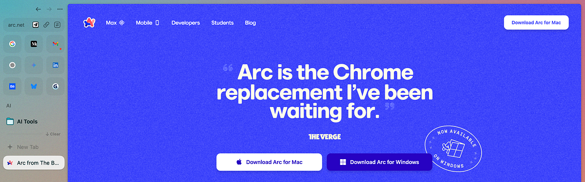 Arc Browser: Rethinking the Web Through a Designer’s Lens | by Gautham ...