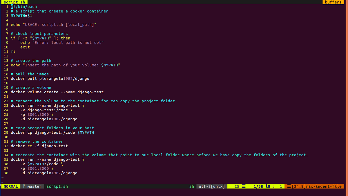create a django docker container with a bash script | by Pierangelo | Medium