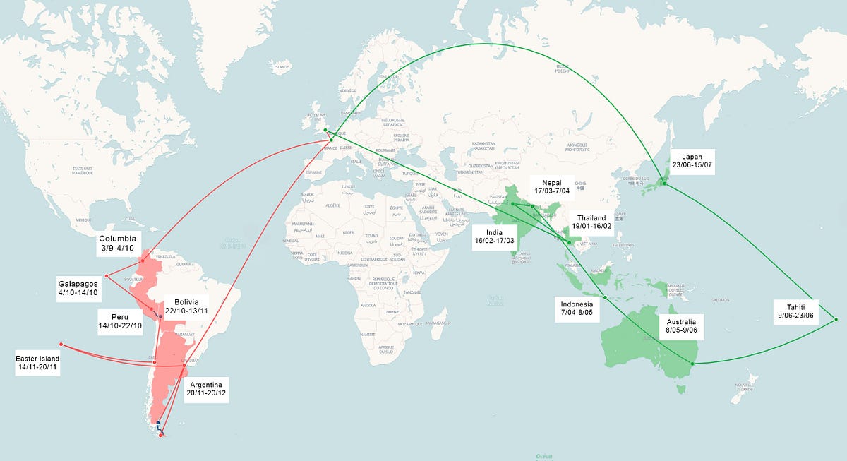 Our itinerary / Notre itinéraire. Map of our "infinity loop" | by ...