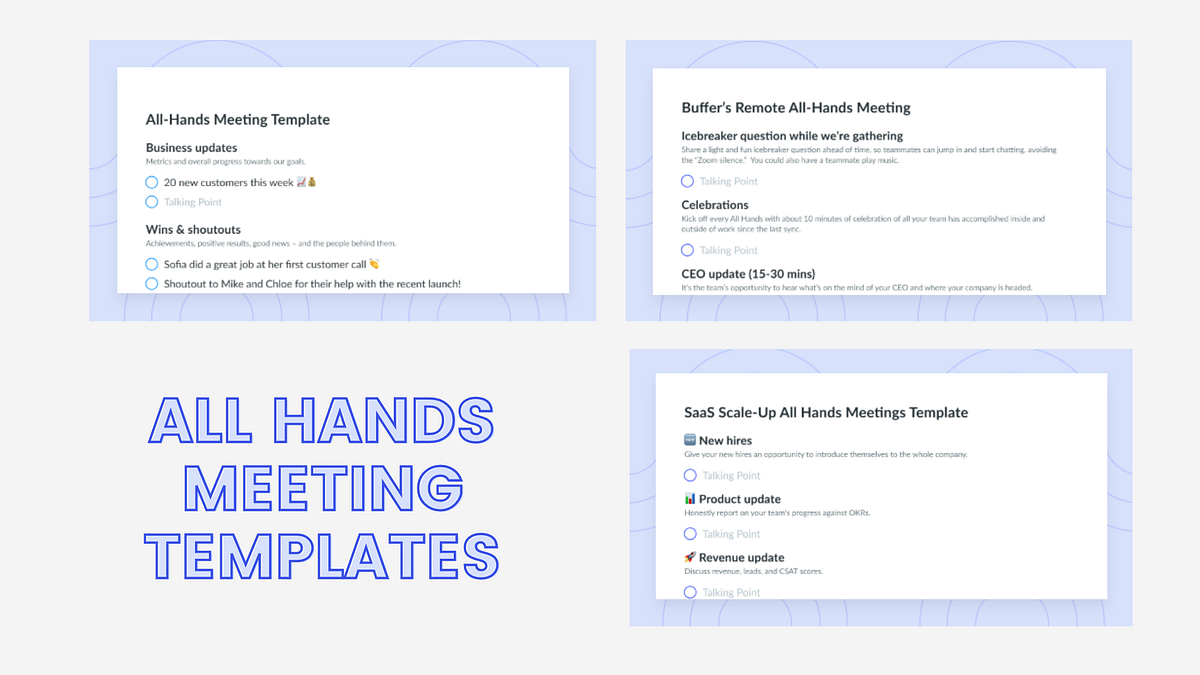 5 All Hands Meeting Agenda Templates to Foster Collaboration | Medium