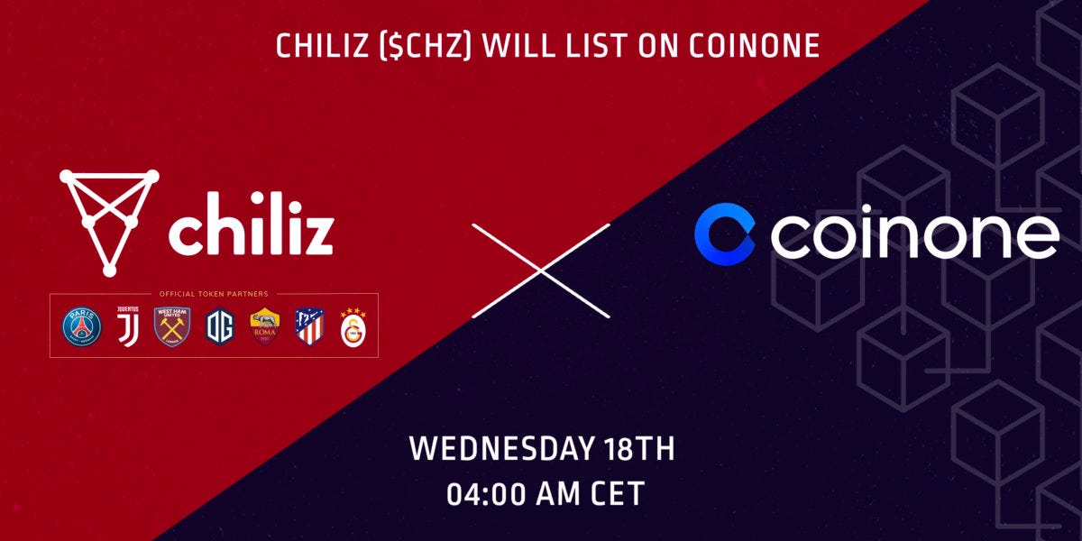 Chiliz即将登陆CoinOne. 我们十分高兴地宣布，Chiliz ($CHZ)… | by Chiliz中文 | Chiliz | Medium