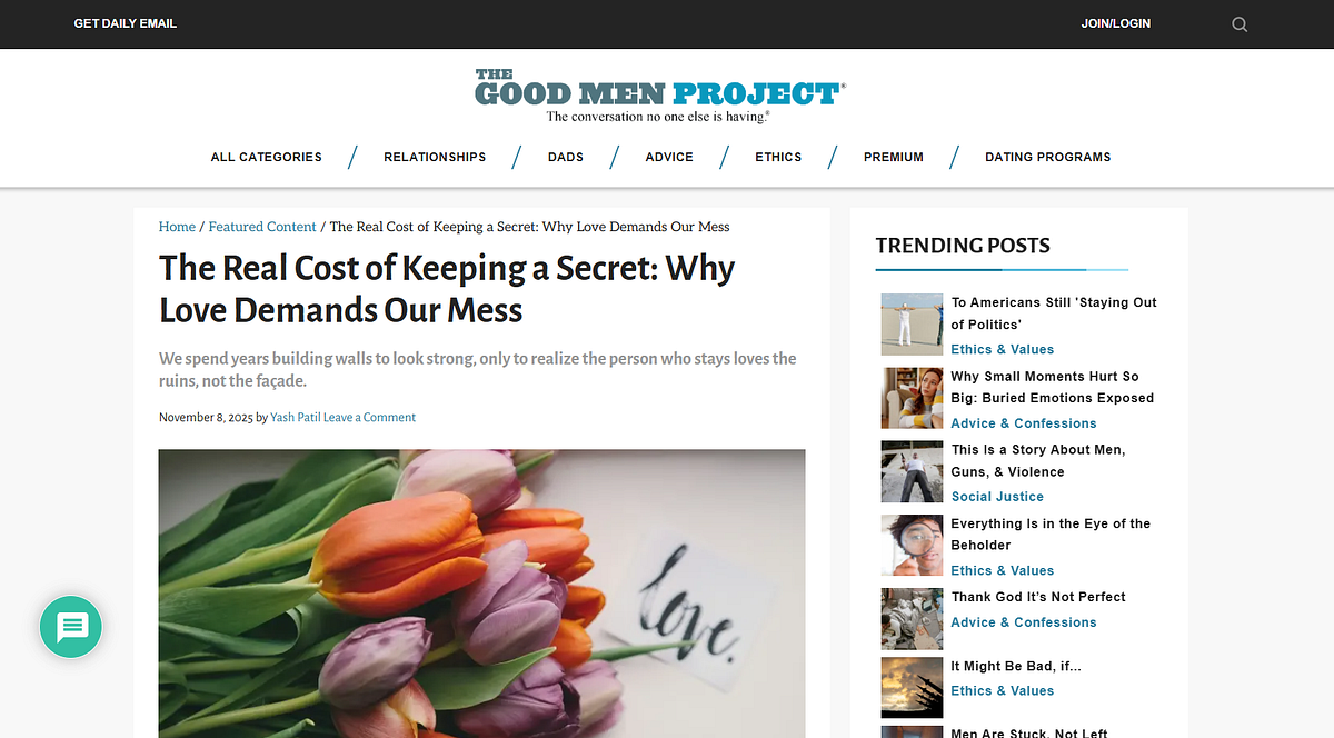 My Feature on The Good Men Project - Yash Patil - Medium