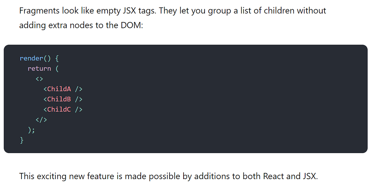 Fun with Fragments, an adventure in React | by Chris B | Medium