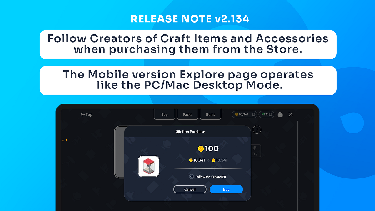 Release Note [Cluster v2.134]. Follow Creators of Craft Items and… | by Cluster Official | Jul ...