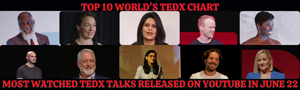Top 10 World’s TEDx Chart for Most Watched TEDx Talks Released on YouTube in June 2022 | by ...