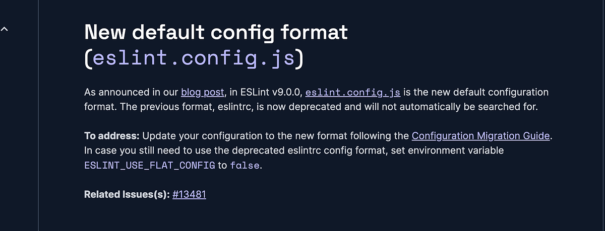 New version of ESLint(9.x.x) with flat config | by Hongyuyang | Medium