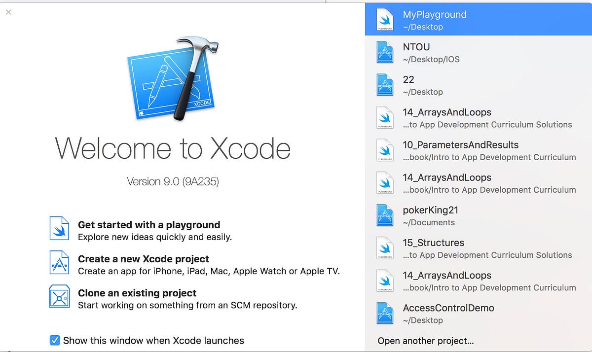 Xcode 的歡迎視窗消失了 !. Xcode… | by 彼得潘的 iOS App Neverland | 彼得潘的 Swift iOS App 開發問題解答集 | Medium
