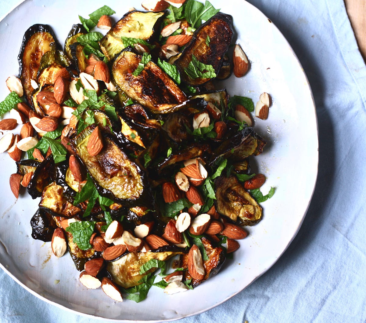 Roasted Courgette with Mint & Almond | by Rachel Lett | Span | Medium
