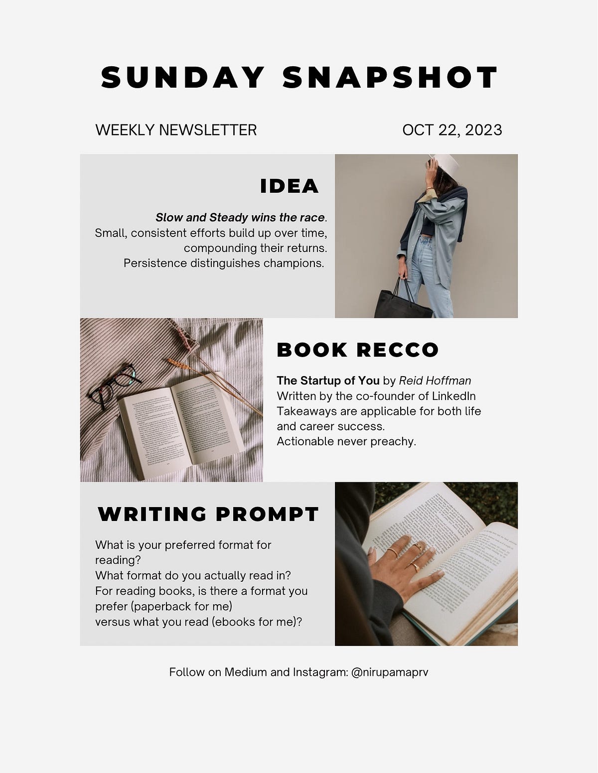 Sunday Snapshot- Week of Oct 22. Weekly Newsletter: Idea, Book Recco ...