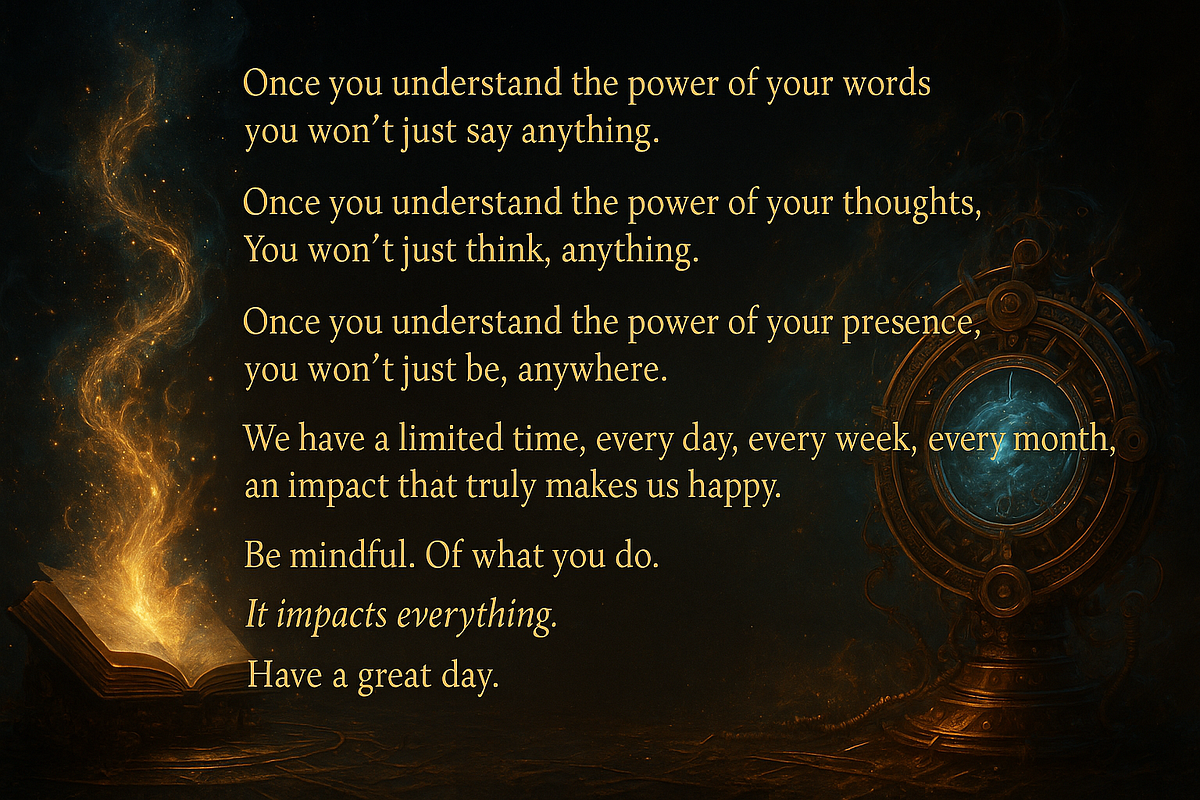 Once you understand the power of your words you won’t just say anything ...