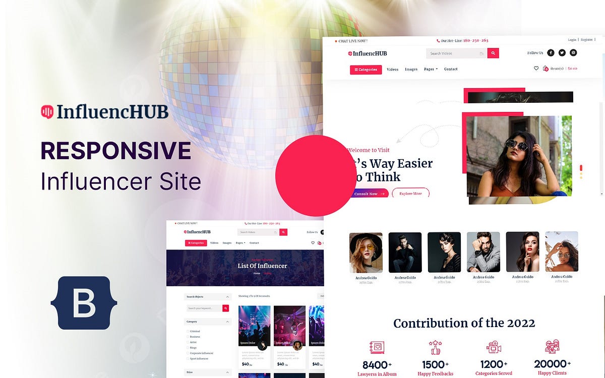 Fashion Influencer HTML5 Website Template - Oxentics Templates - Medium