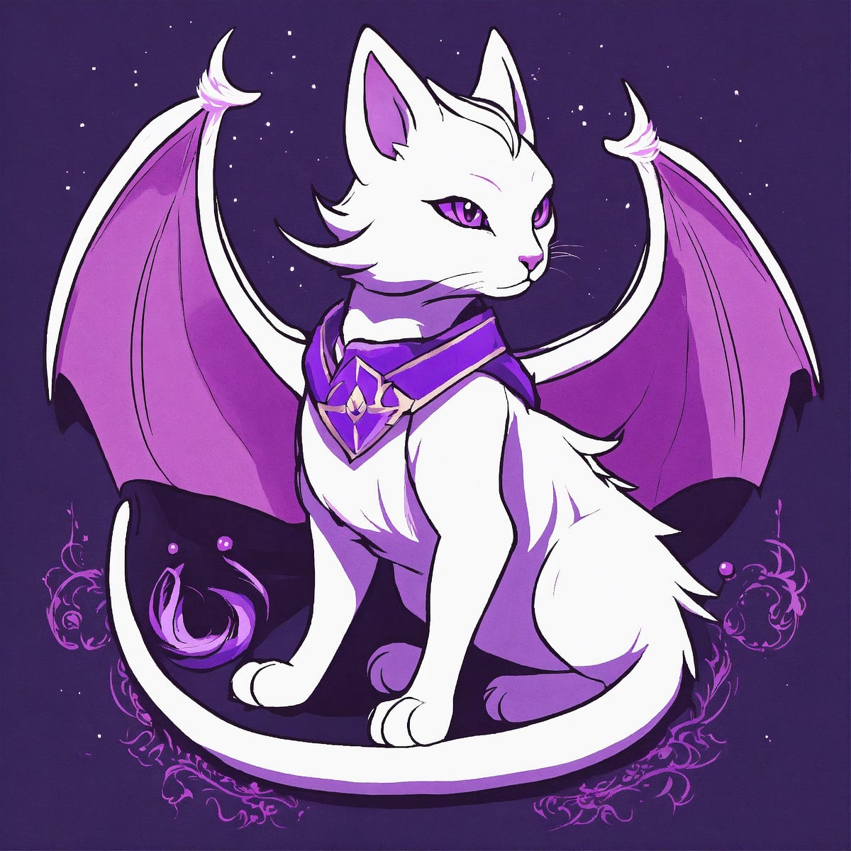 White Purple Dragon Cat. The castle’s grand hall echoed with the… | by ...
