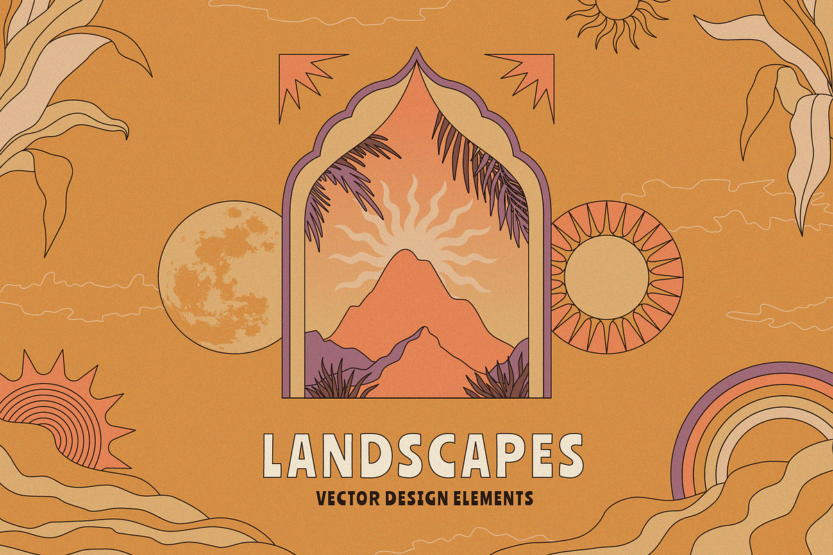 Landscapes vector design elements - Keira Clark - Medium