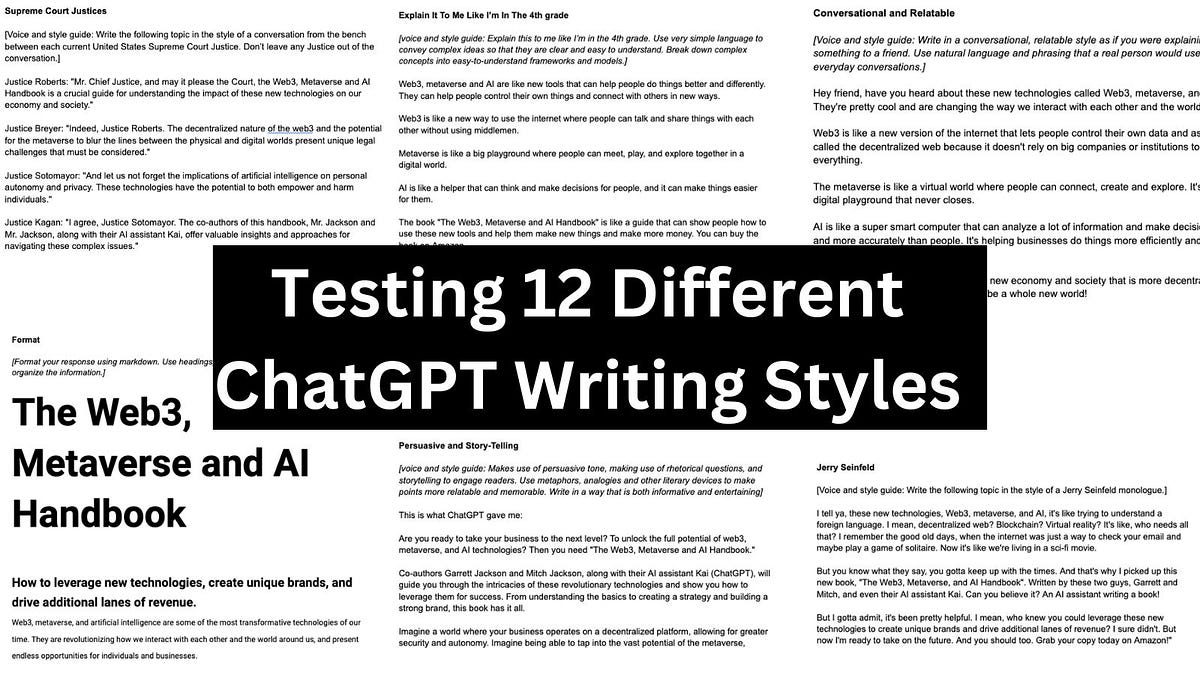 Testing 12 Different ChatGPT Writing Styles | by Mitch Jackson | Medium