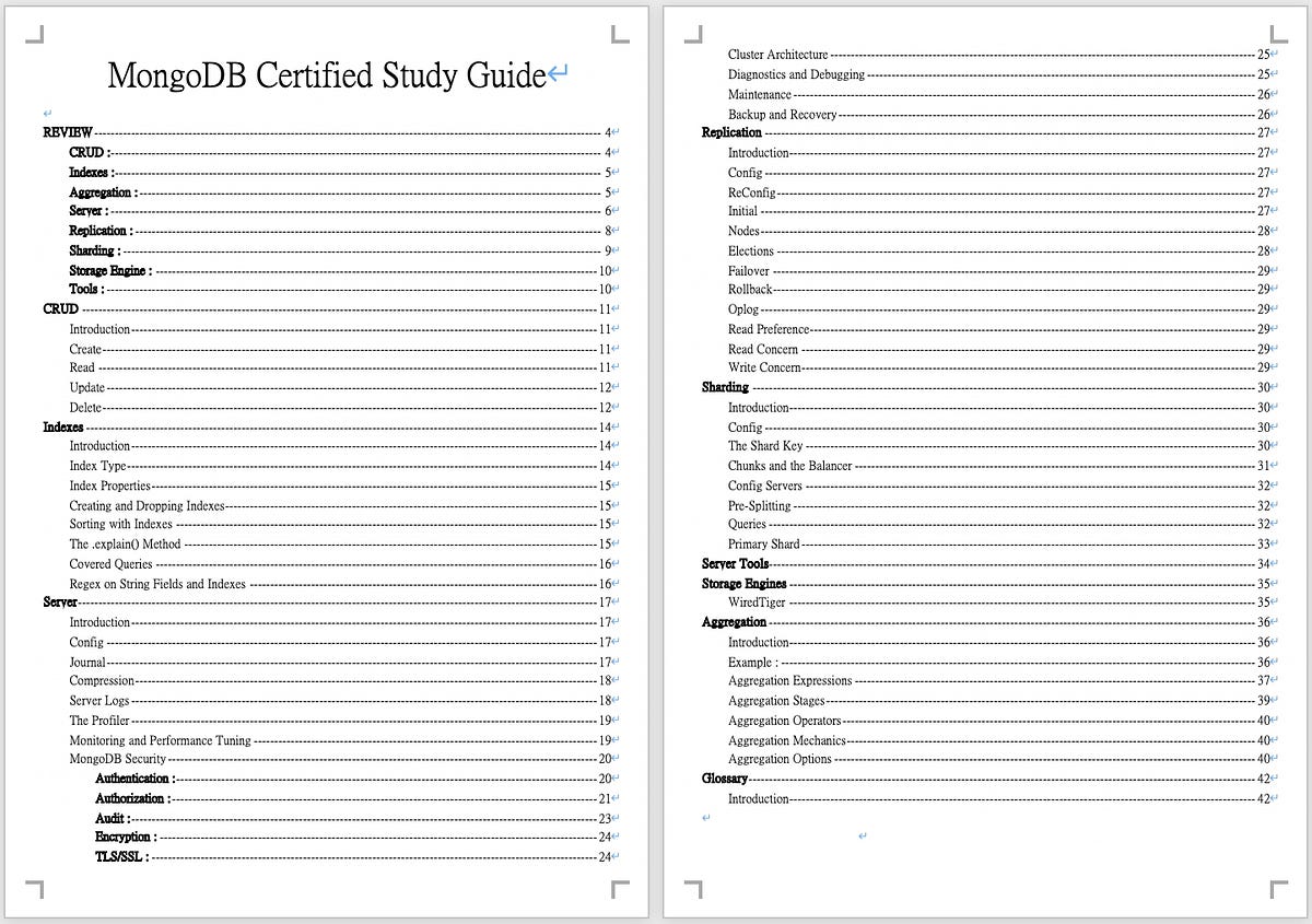 MongoDB Certification Study Guide / MongoDB 證照考試指南 重點整理（下） | by Caspar ...