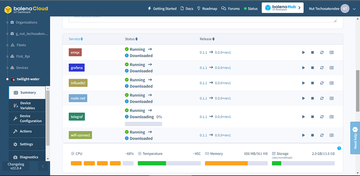 ทดลองใช้งาน Balena Cloud กับ Rpi3 ตอนที่ 2 | by Nut Techosakondee | Medium