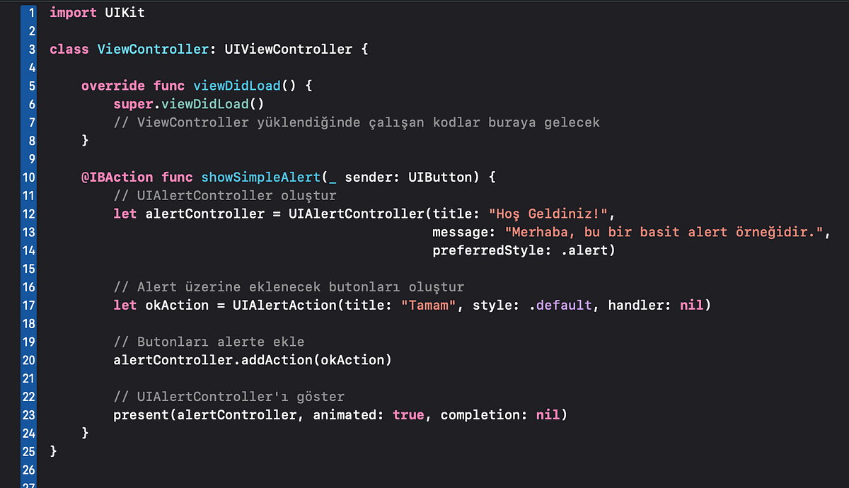 Swift ile UIAlertController Kullanımı: iOS Uygulamalarında Alert Gösterme | by Alim Gönül | Medium