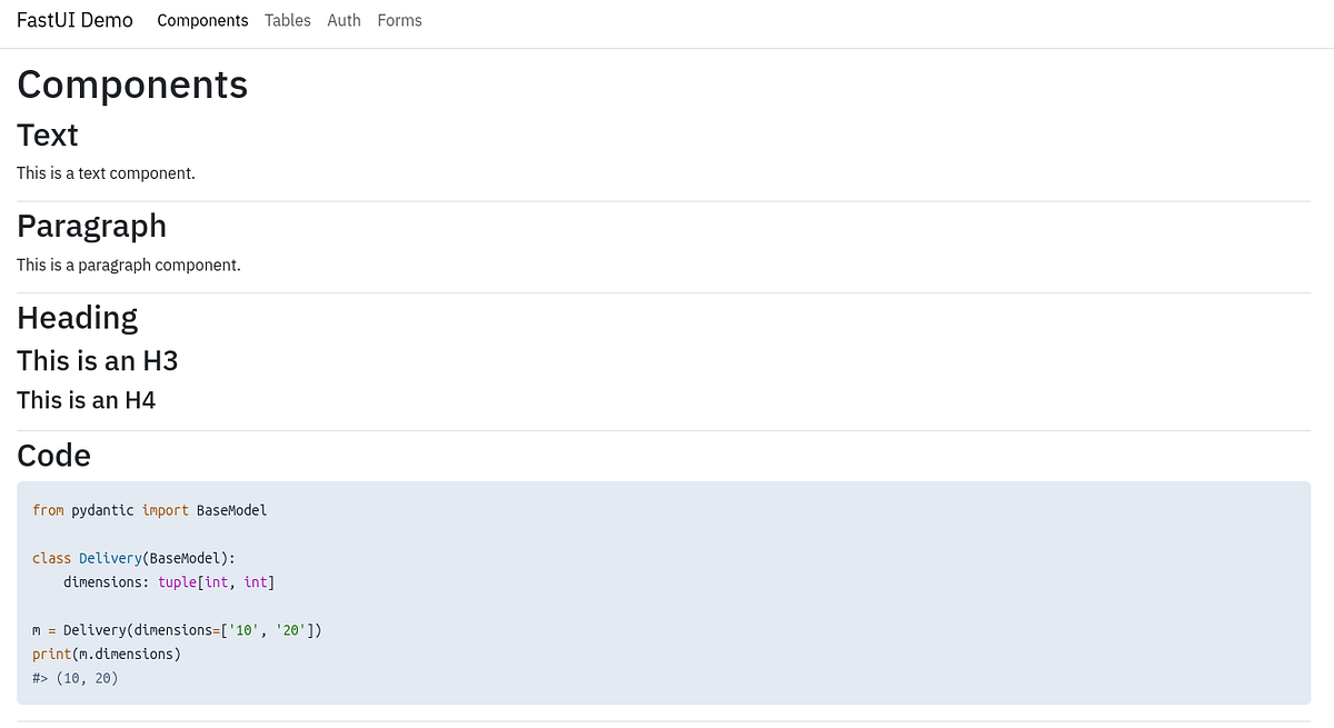 FastUI, a new Python package created by the developer of Pydantic | by Saverio Mazza | Medium