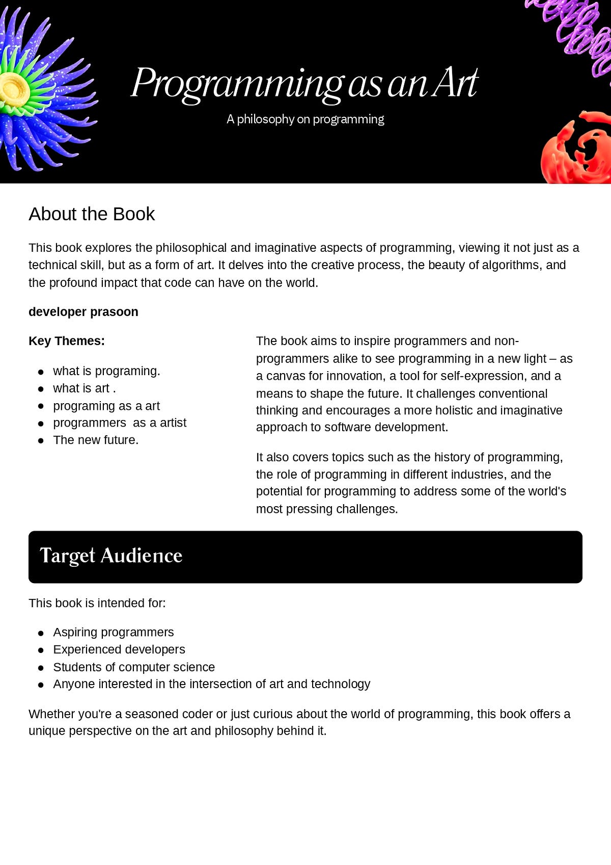 🎨 Programming as an Art — A Book I Wrote at 16 | by Developer Prasoon | Jun, 2025 | Medium