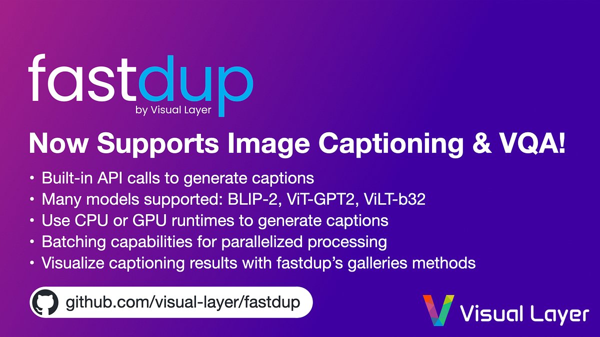 Faster Image Captioning and VQA Using fastdup | by Guy Singer | Visual Layer | Medium