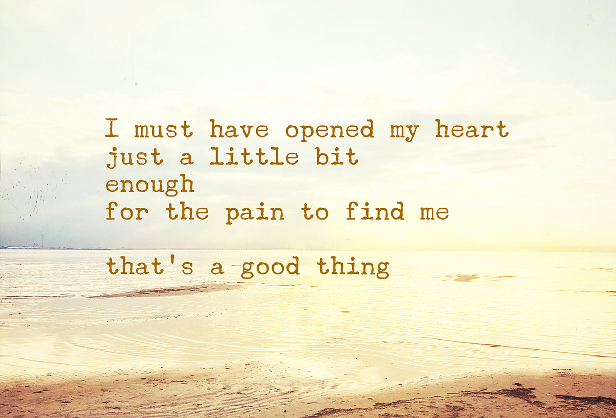 I must have opened my heart. I must have opened my heart just a… | by ...