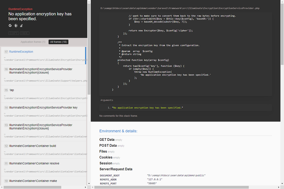 Laravel Runtimeexception No Application Encryption Key Has Been Specified By Una Medium 4962