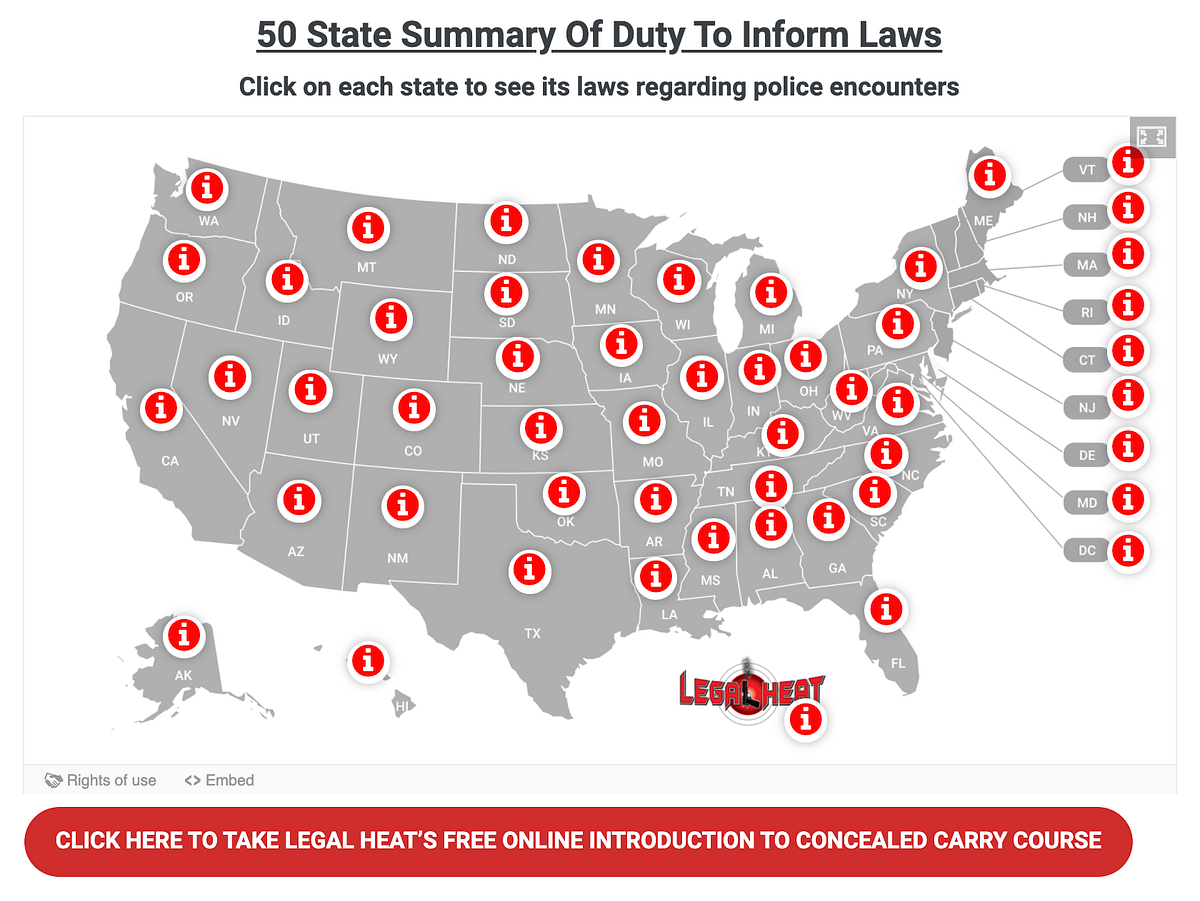 Concealed Carry & Police Encounters - A State by State Legal Guide ...