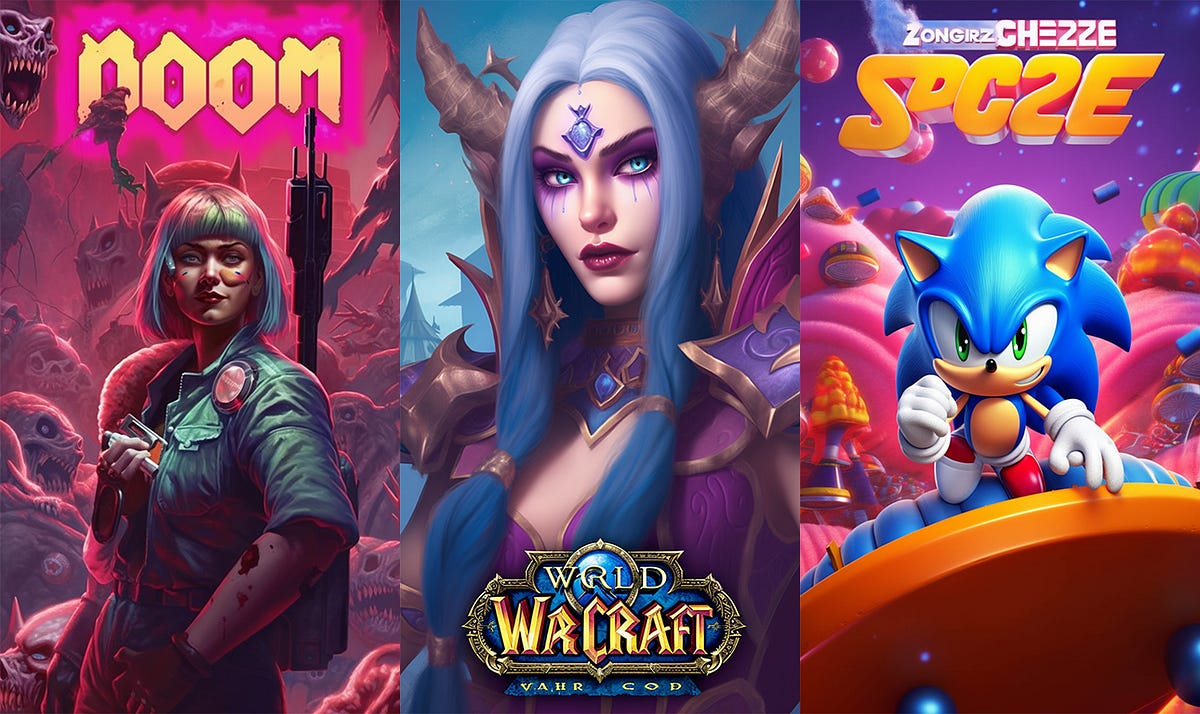 Re-interpretation cover arts of the most iconic games with A.I. for Gen ...