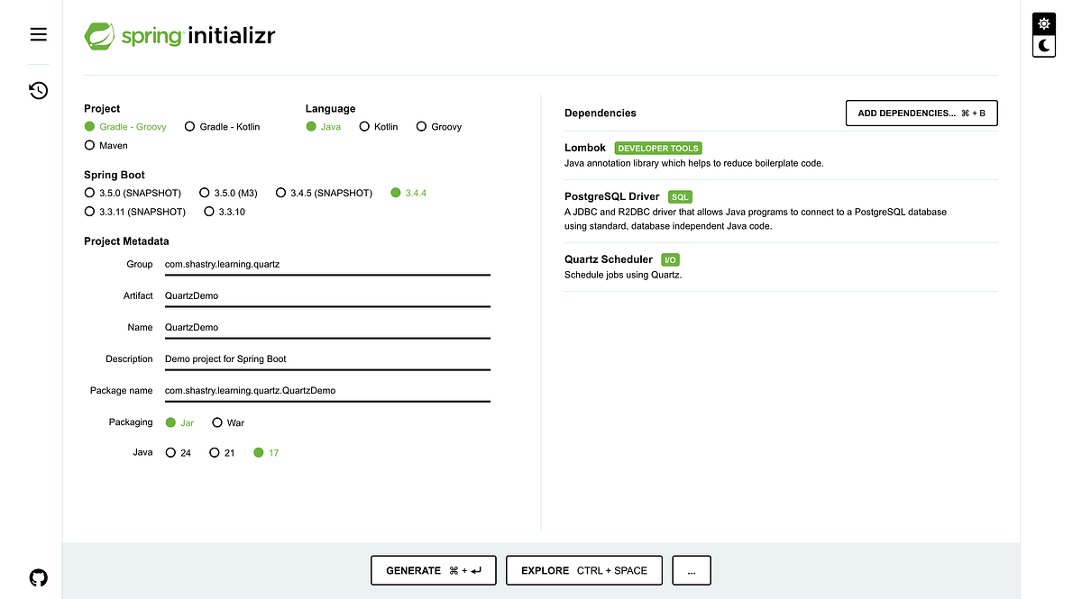 Quartz Scheduler Setup Integration With Spring Boot Deploy Using Kubernates A Simple Hands On