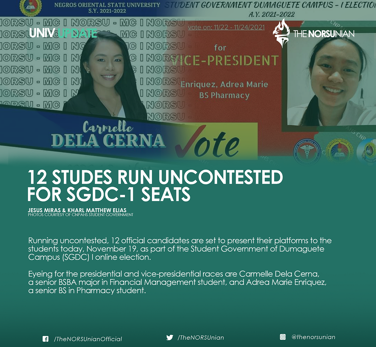 12 studes run uncontested for SGDC-1 seats | by The NORSUnian | Medium