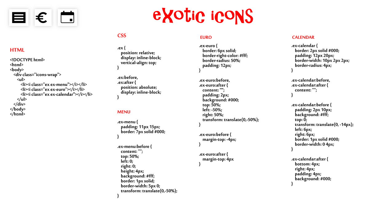 Creating icons using HTML & CSS. #ExoticIcons #uideveloper… | by ...