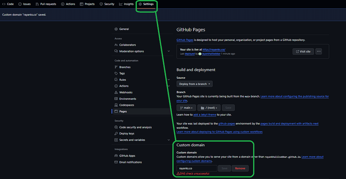 Github pages custom domain with OVHcloud | by Rayan Khalil Sebbar | Medium